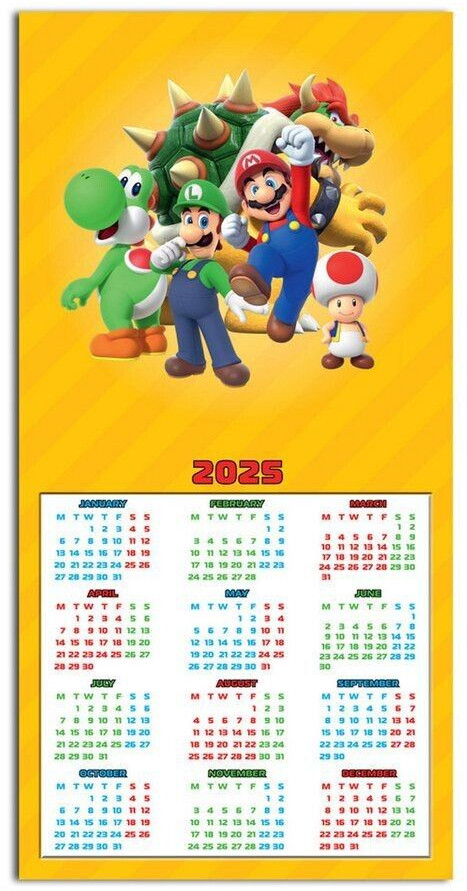 Buy Danilo Nintendo Super Mario 2025 Wall calender from £7.04 (Today ...