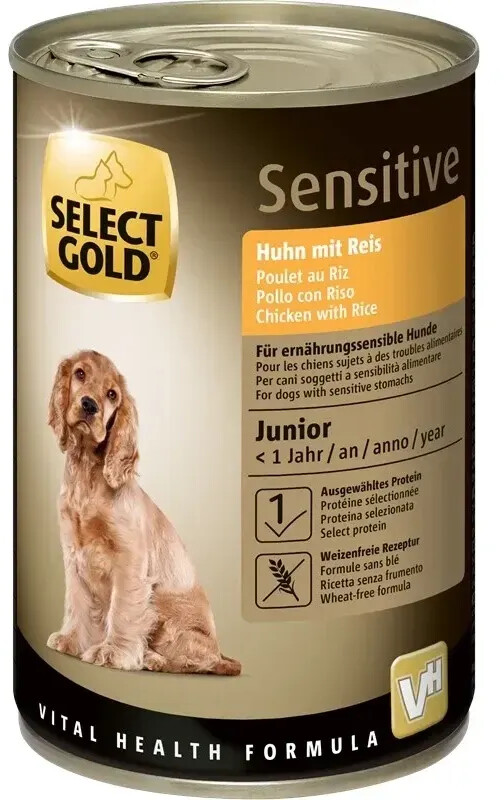 Select Gold Sensitive Junior Huhn & Reis Hundenassfutter ab 8,94 ...