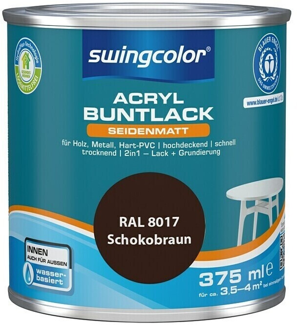 Swingcolor Buntlack Acryl Schokobraun Seidenmatt 375ml ab 10,95 ...
