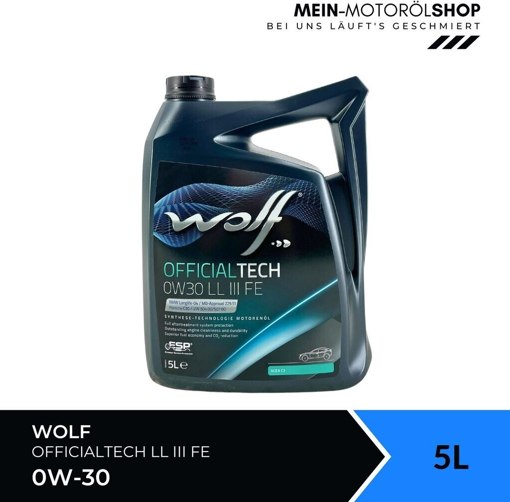 Wolf OfficialTech 0W-30 LL III FE ab 8,38 € | Preisvergleich bei idealo.de