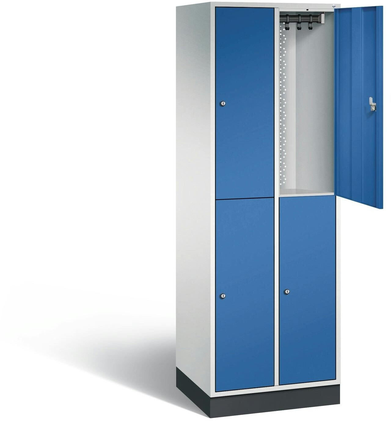 C+P Spind doppelstöckig Intro H1950xB620xT490mm Front Enzianblau Korpus ...