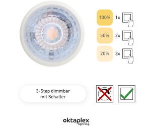 Oktaplex 9er Set LED Modul 3-Step dimmbar 3000K warmweiß 230V - 5W 380 Lumen 110° - GU10 ersatz ...