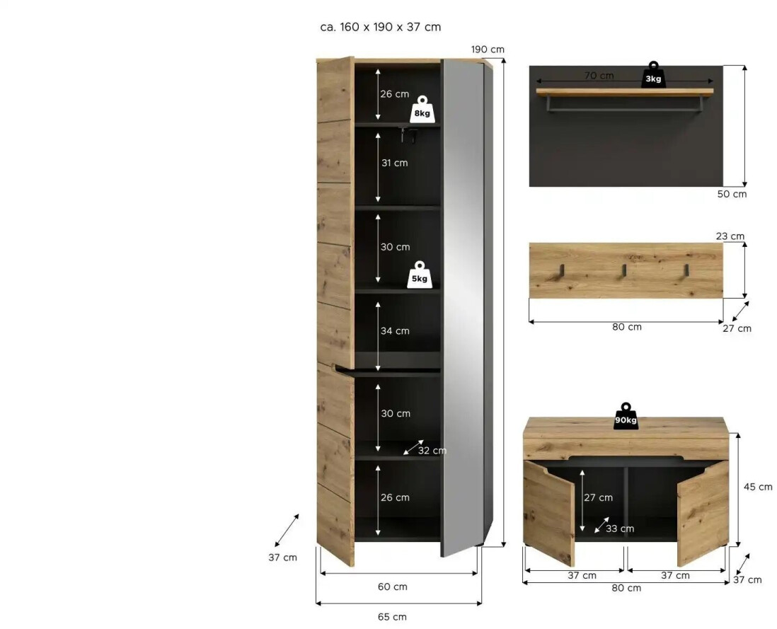 xonox.home Türgarderobe / Kleiderhaken Canu (X4CE1G02) ab 449,00 € | Preisvergleich bei idealo.de