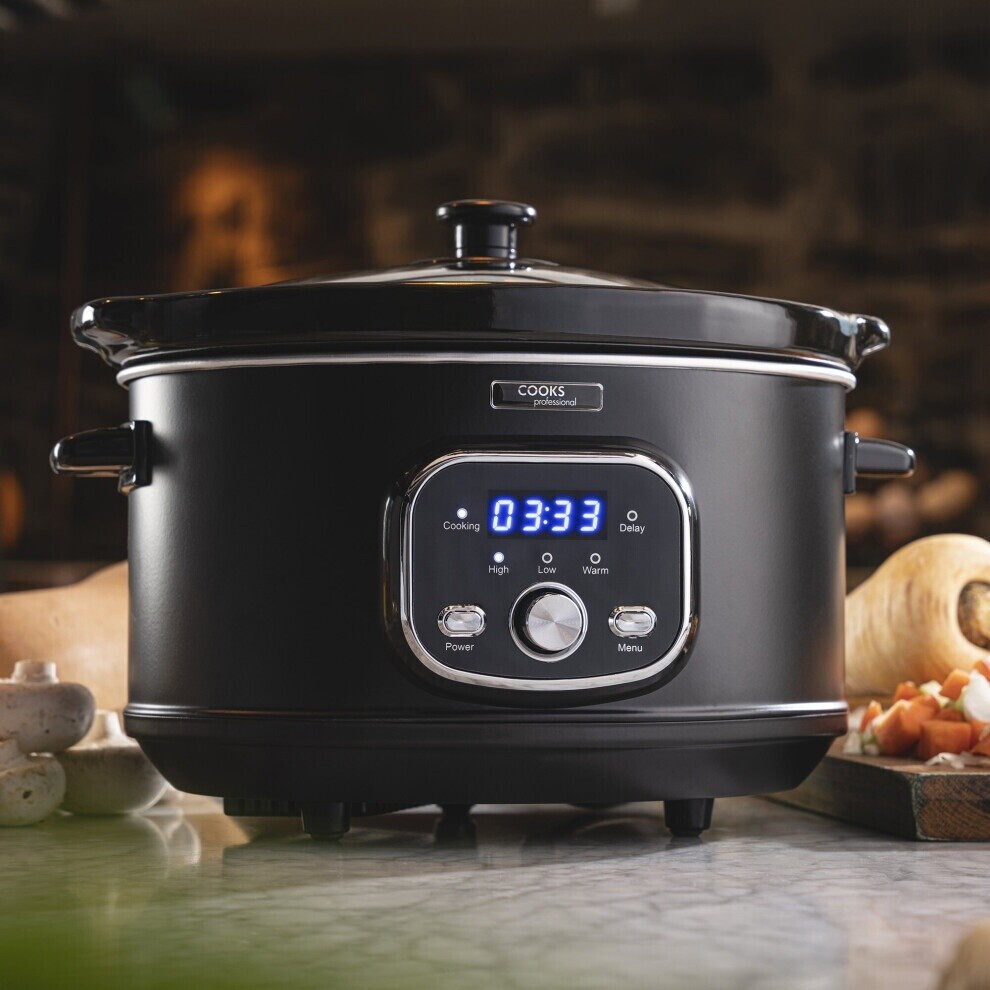 Cooks Professional Slow Cooker Digital Ceramic Pot .5L Capacity Timer ...