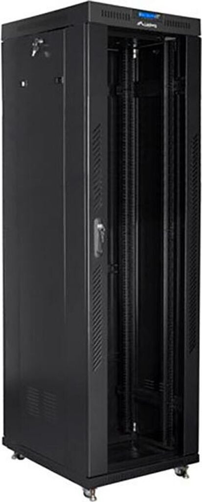 Lanberg Free Standing 19 Zoll Schrank 42U 600x800 Glastür LCD Flat Black (42 HE 19 Zoll ...