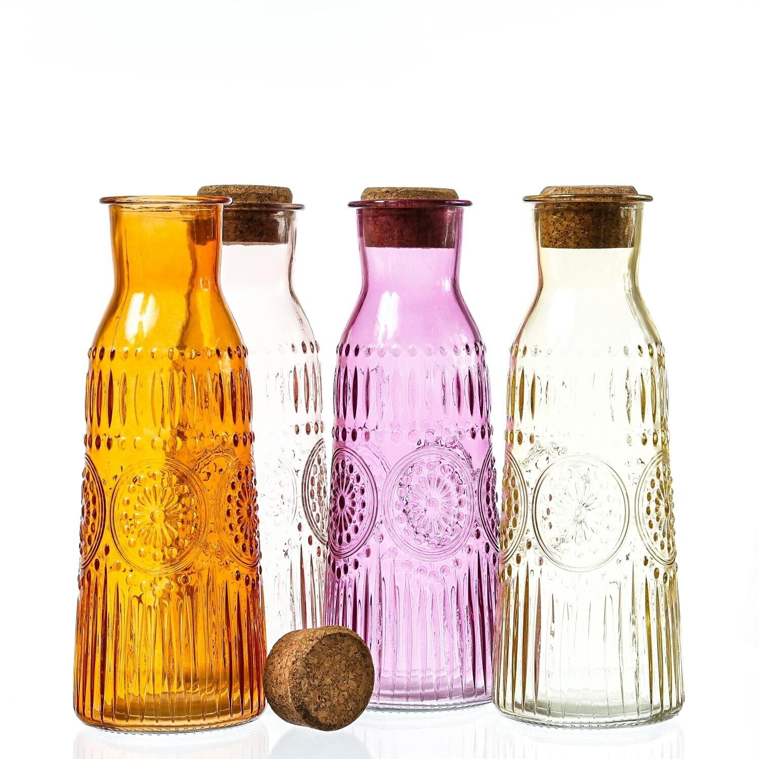 Marelida Karaffe Vintage mit Blumenmuster - Glaskaraffe - Kanne mit ...