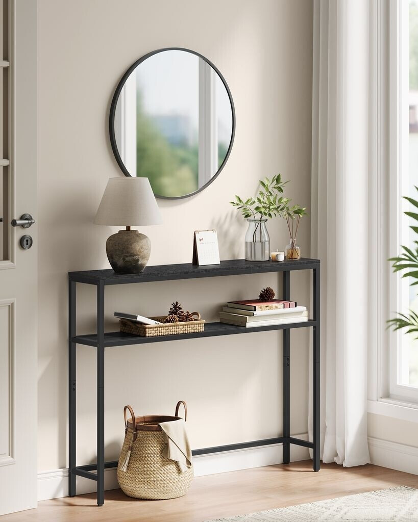 Vasagle Console table with 2 shelves 20x100x80 cm anthracite gray ink ...