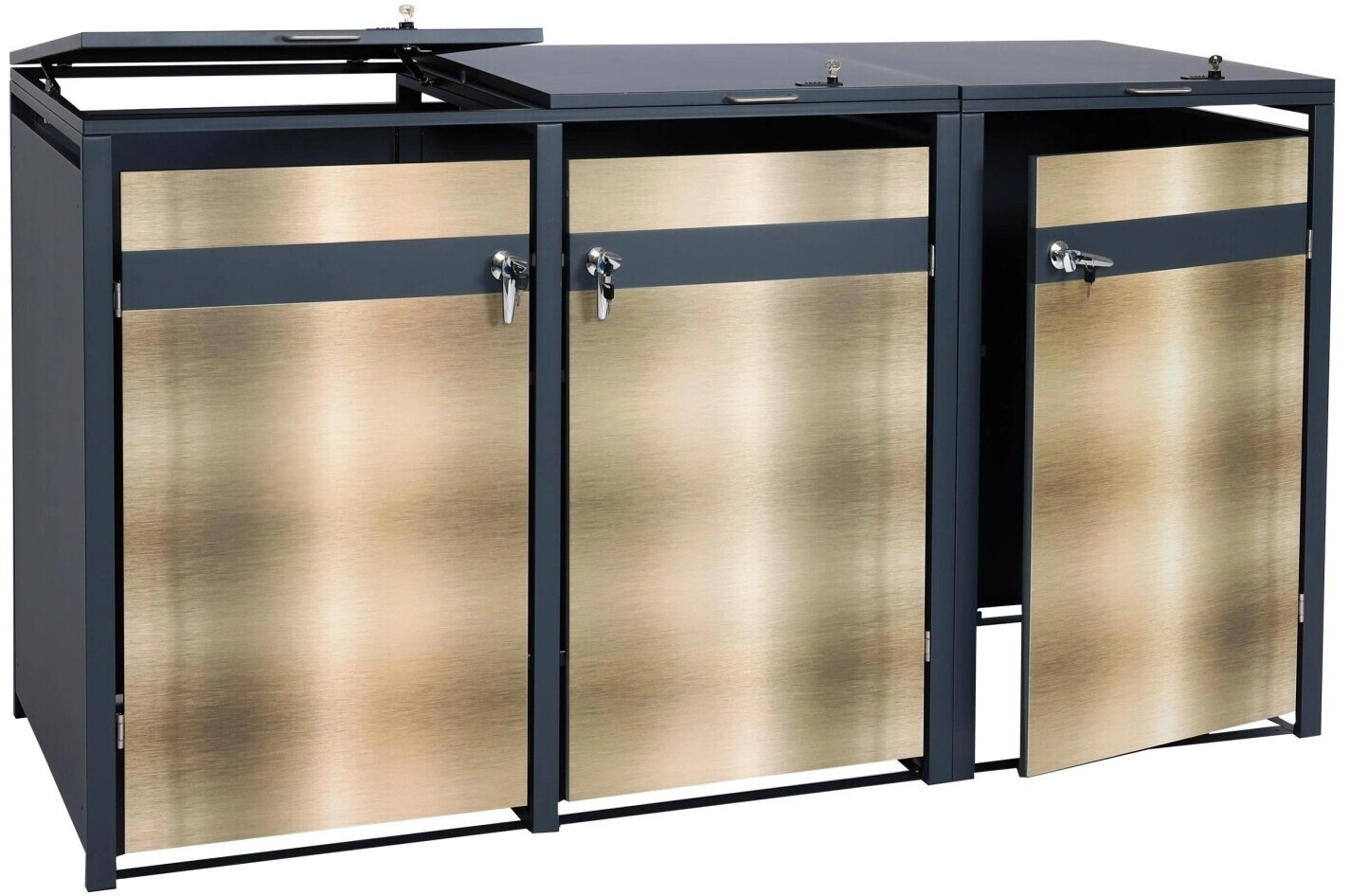 MCW Mülltonnenverkleidung J82 3 x 240 Liter 117 x 200 x 80 cm gold ab 792,29 € | Preisvergleich ...