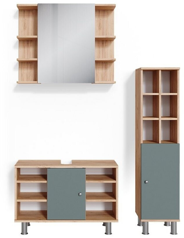VICCO Badmöbelset Waschtischunter 80cm Spiegelschrank Midischrank große ...