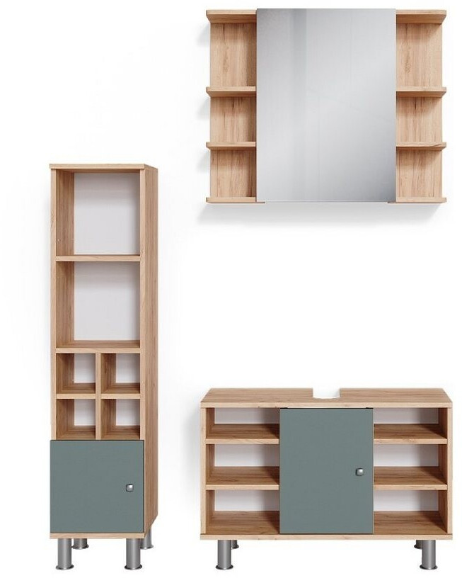 VICCO Badmöbelset Waschtischunter 80cm Spiegelschrank Midischrank kl ...