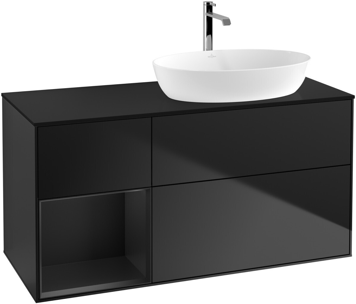 Wunderschöne Waschtischunterschrank Schwarz Matt Bild