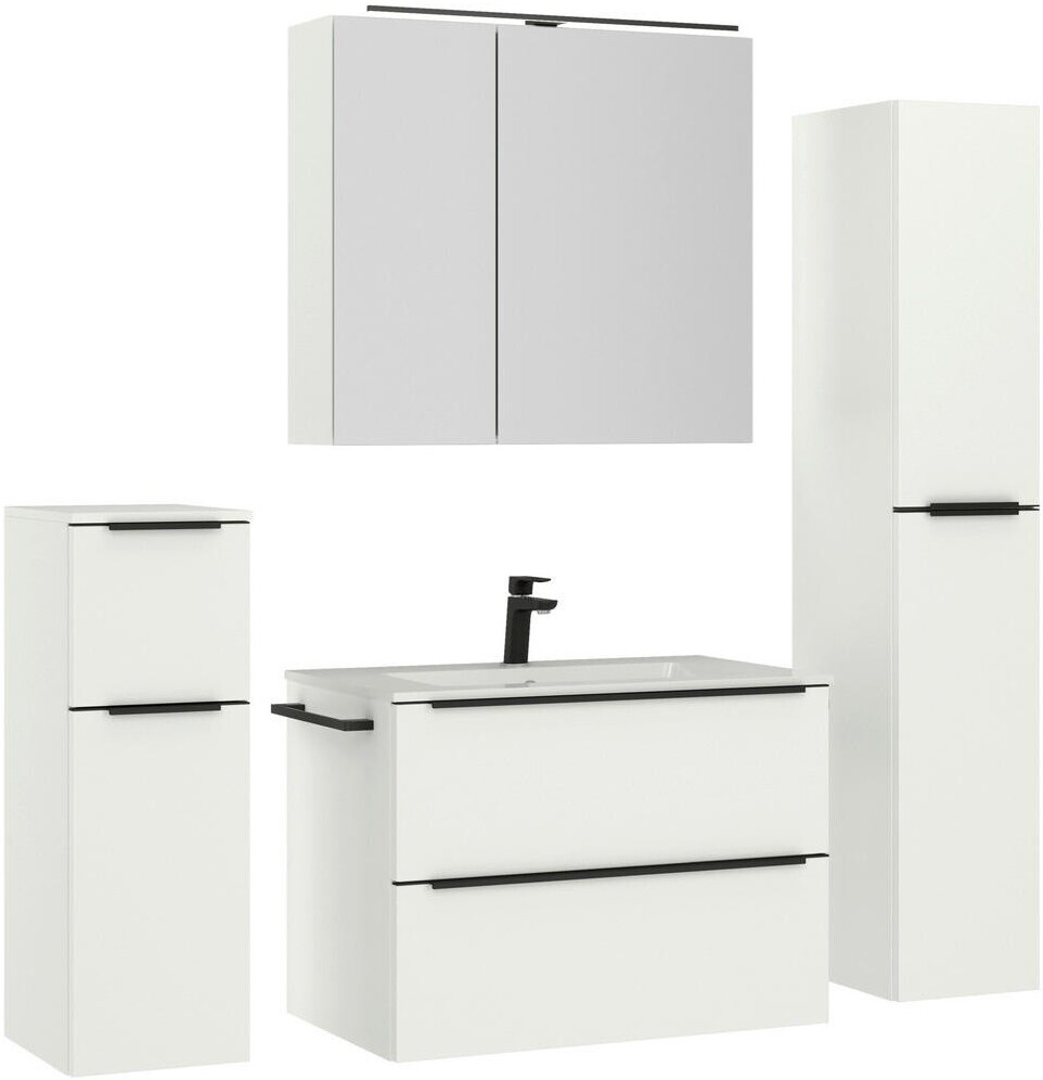 Nobilia Badezimmer, Weiß, Metall, 5-teilig, 5 Fächer, 3,2 Schubladen, G ...