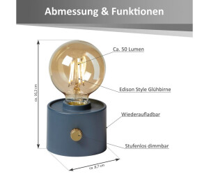 Northpoint Vintage Akku Glühbirne Edison LED Tischlampe USB-C dimmbar ...