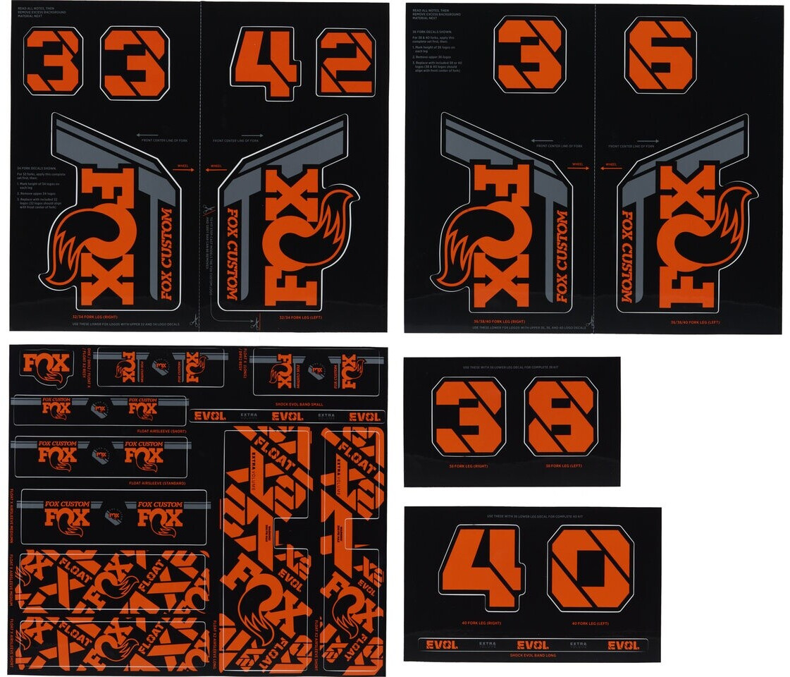 Fox Racing Shox Fork and Shock Decal Kit sticker set from model 2021 ...