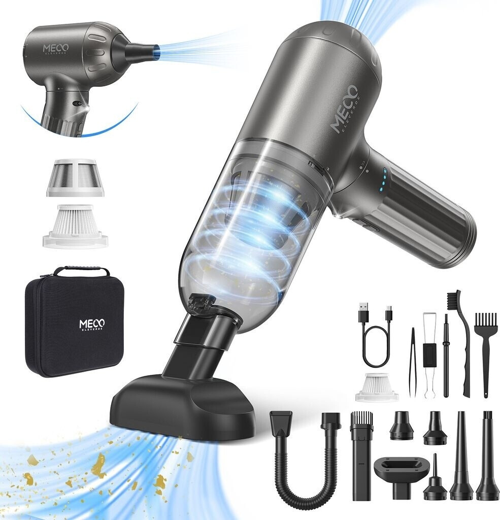 Meco Auto Staubsauger 18KPa Handstaubsauger Druckluft 3-Gang HEPA grau ...