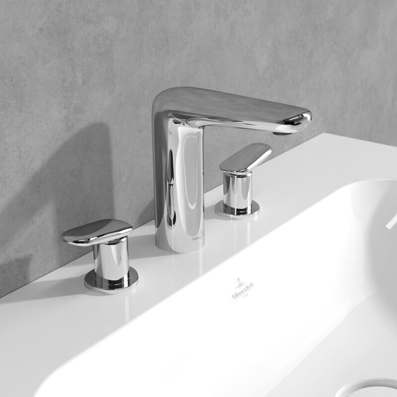 Villeroy & Boch Antao Dreiloch-Waschtischarmatur mit Push-Open ...