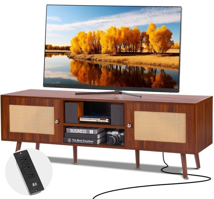 VEVOR TV stand with 3 integrated USB sockets Walnut ab 135,99 ...