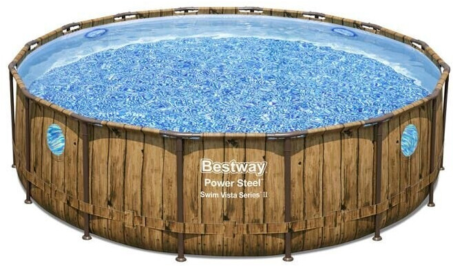 Bestway Round tubular pool Power Steel 488 x 122 cm with portholes ab ...
