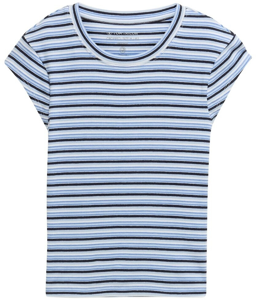 Tom Tailor Ripp T-Shirt mit Streifenmuster monocolor blue stripe ...
