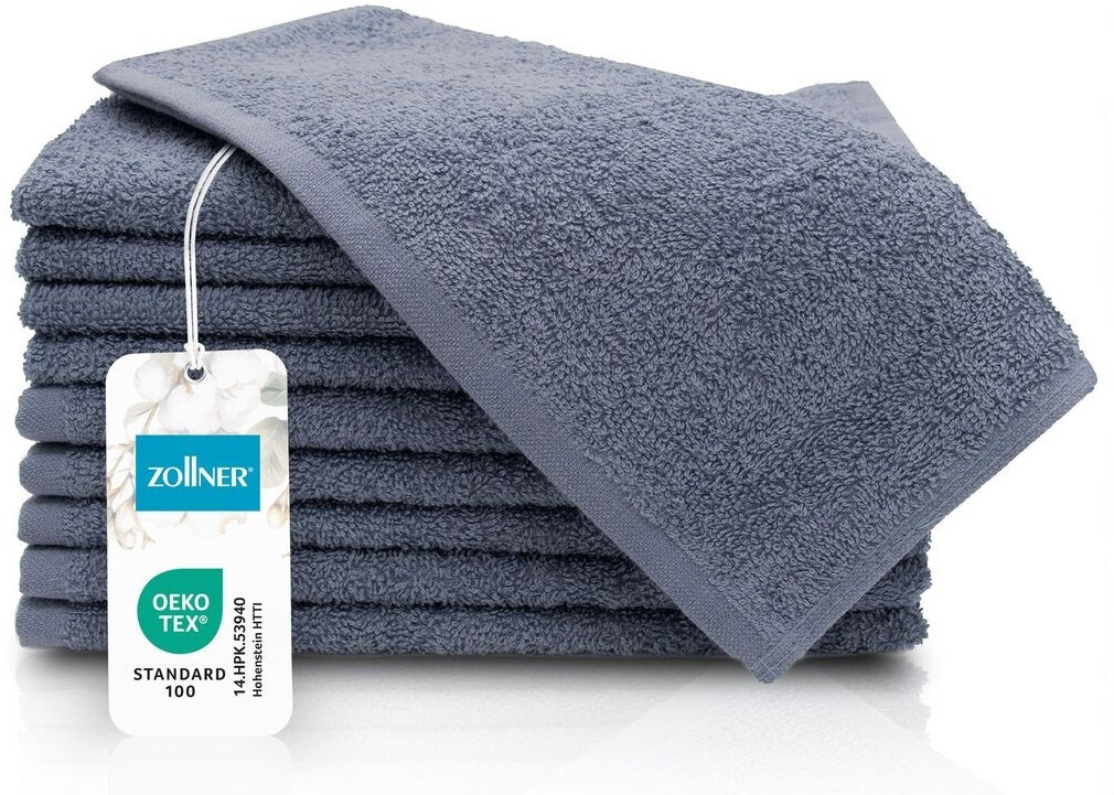 ZOLLNER 10er Set Gästehandtücher 30x50 cm Baumwolle 450 g/qm ab 19,99 ...