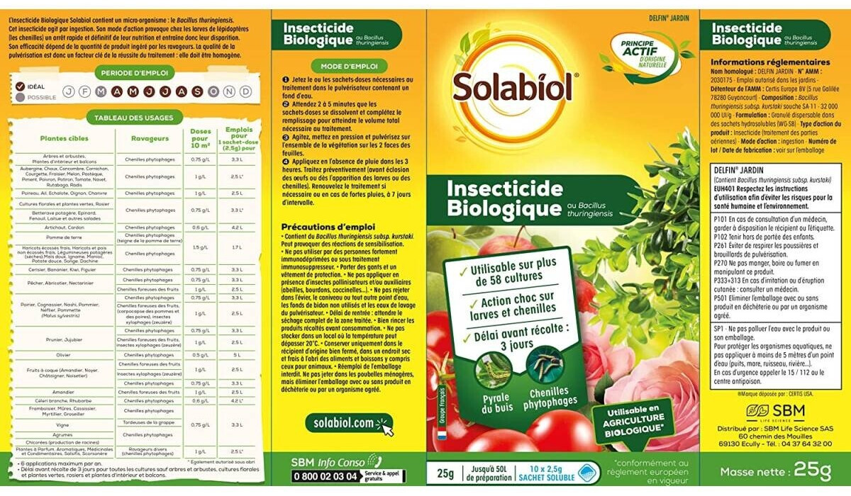 Solabiol Insecticide biologique contre chenilles x10 au meilleur prix ...