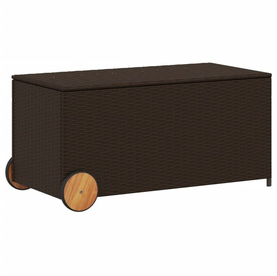 Buy vidaXL Garden Chest with Wheels 190 L Poly Rattan from £79.99 ...