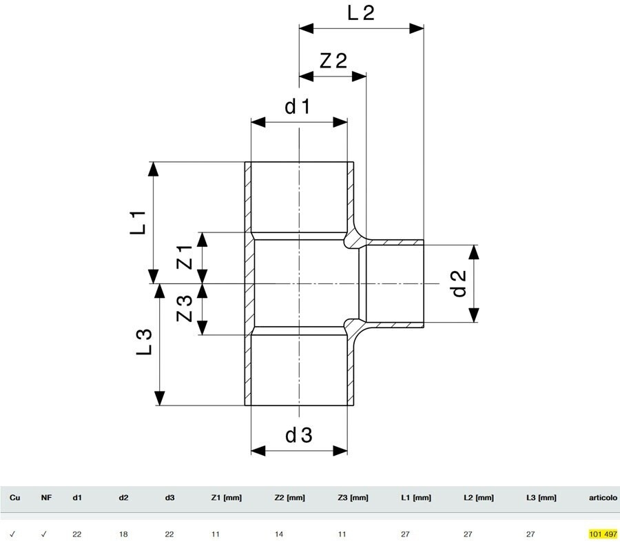 Viega T-Stück 22 x 18 x 22 mm Kupfer (101497) ab 2,13 ...