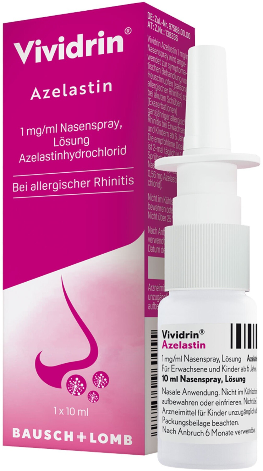 Vividrin Azelastin 1mg/ml Nasenspray Lösung ab 5,60 € | Preisvergleich ...