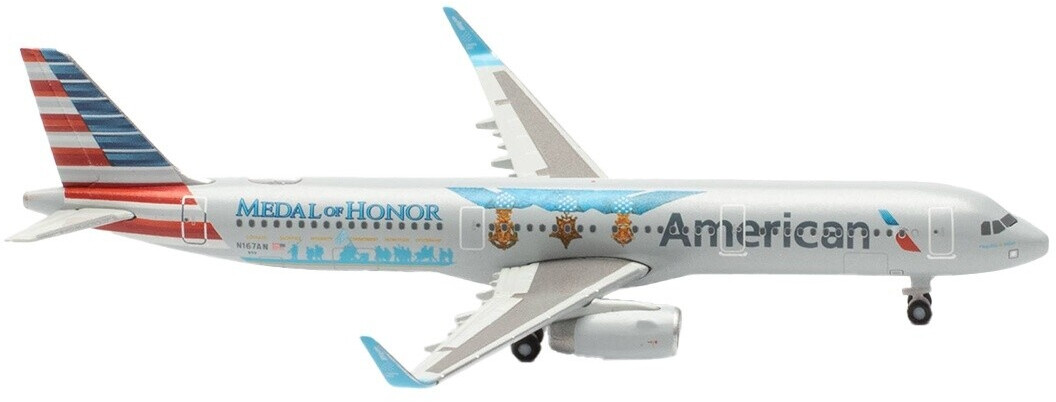 Herpa American Airlines Airbus A321 "Medal of Honor/N167AN/Flagship ...