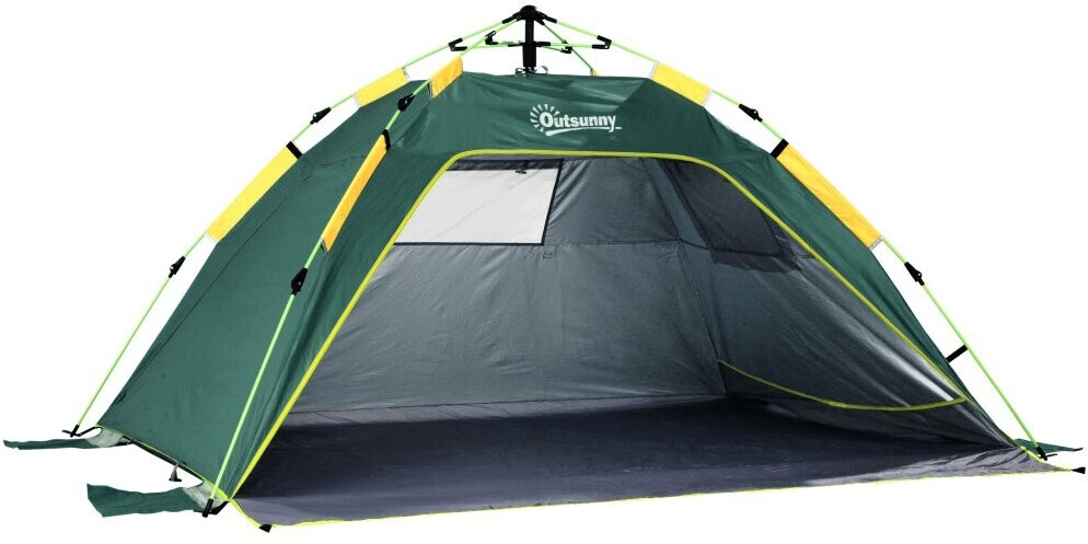 Buy Outsunny Pop-up Beach Tent Sun Shade Shelter Hut w/ Windows Door ...