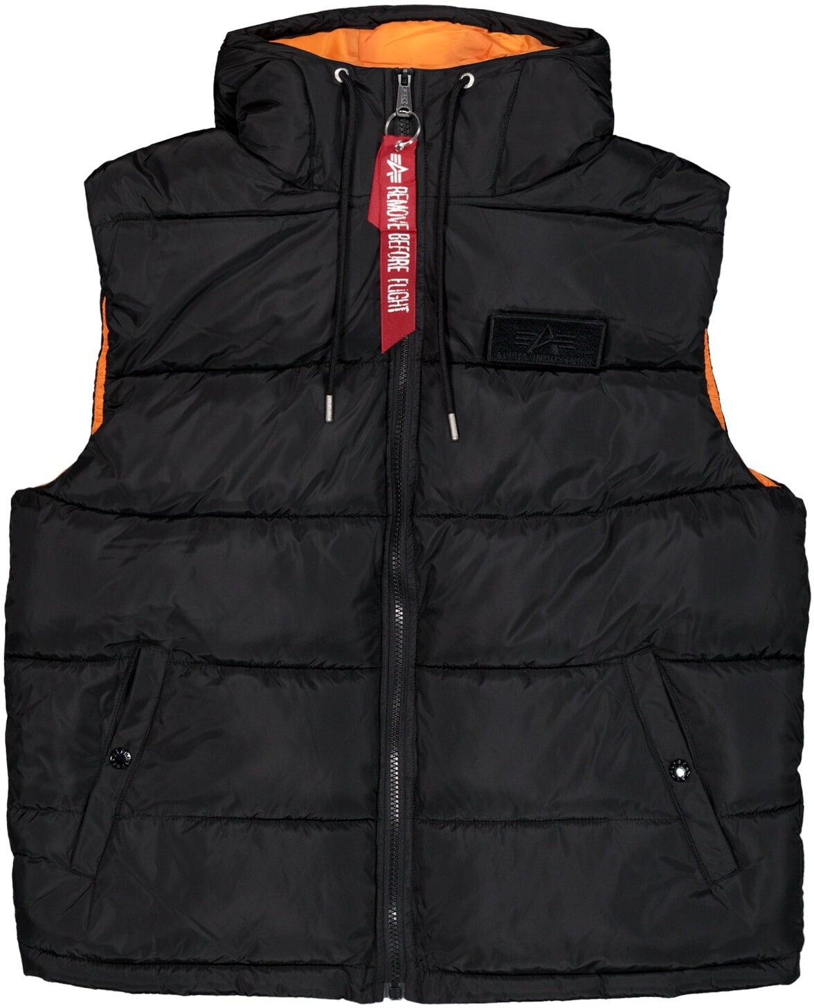 Alpha Industries Hooded Faux Down Puffer Vest Daunenjacke schwarz ab ...