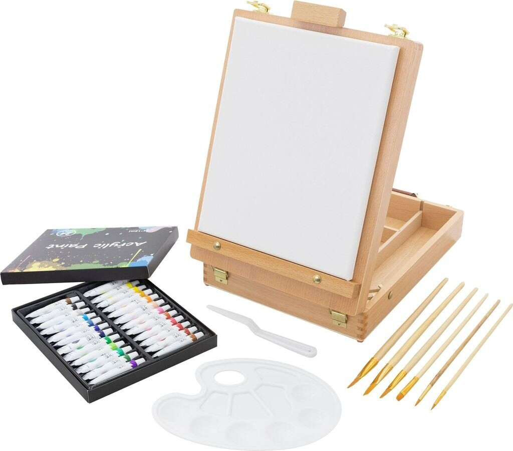 ECD Germany Acryl Malset mit Staffelei Acrylfarben Set mit Kofferstaffelei 34tlg. ab 39,74 ...