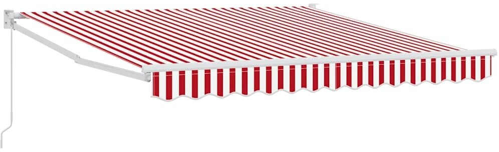 vidaXL Manuelle Einziehbare Markise rot und weiß gestreift 350 x 250 cm ...