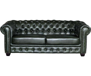 Kauf-Unique Chesterfield 3+1 Suite - Buffalo Leather - Black-Green ...