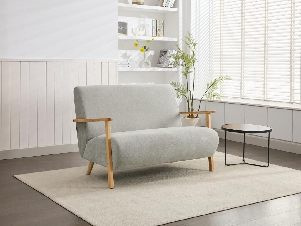 Kauf-Unique Sofa 2-Sitzer - Stoff & Holz - Grau - JULOMO ab 159,99 ...
