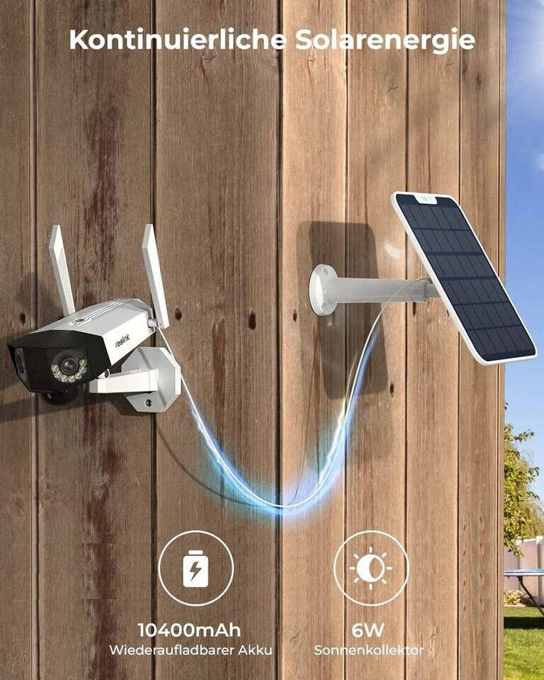 reolink Duo 2 + Solarpanel schwarz (1-tlg6MP_180Ultra-Weitwinkel) ab ...