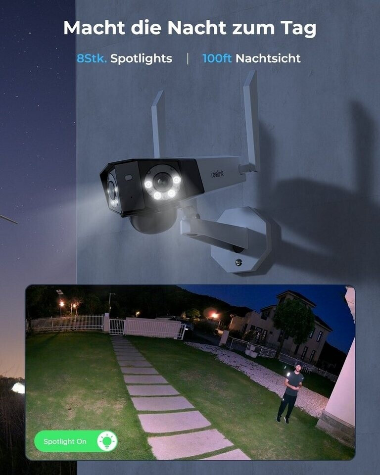 reolink Duo 2 + Solarpanel schwarz (1-tlg6MP_180Ultra-Weitwinkel) ab ...