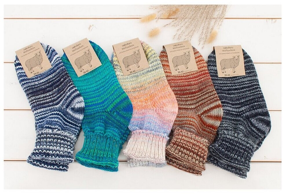 celodoro Mouline Wool Socks with Turnover light blue au meilleur prix ...