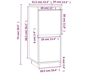 vidaXL Sideboards 2 Stück 31,5x34x75 cm Massivholz Kiefer (813381) ab ...