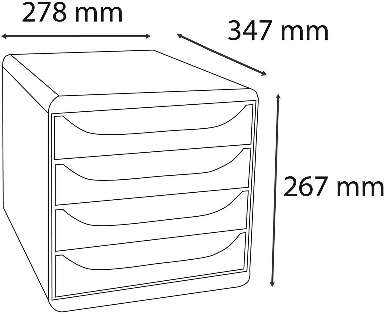 Exacompta Drawer box BIG-BOX Iderama 310779D 4 drawers ice blue desde ...