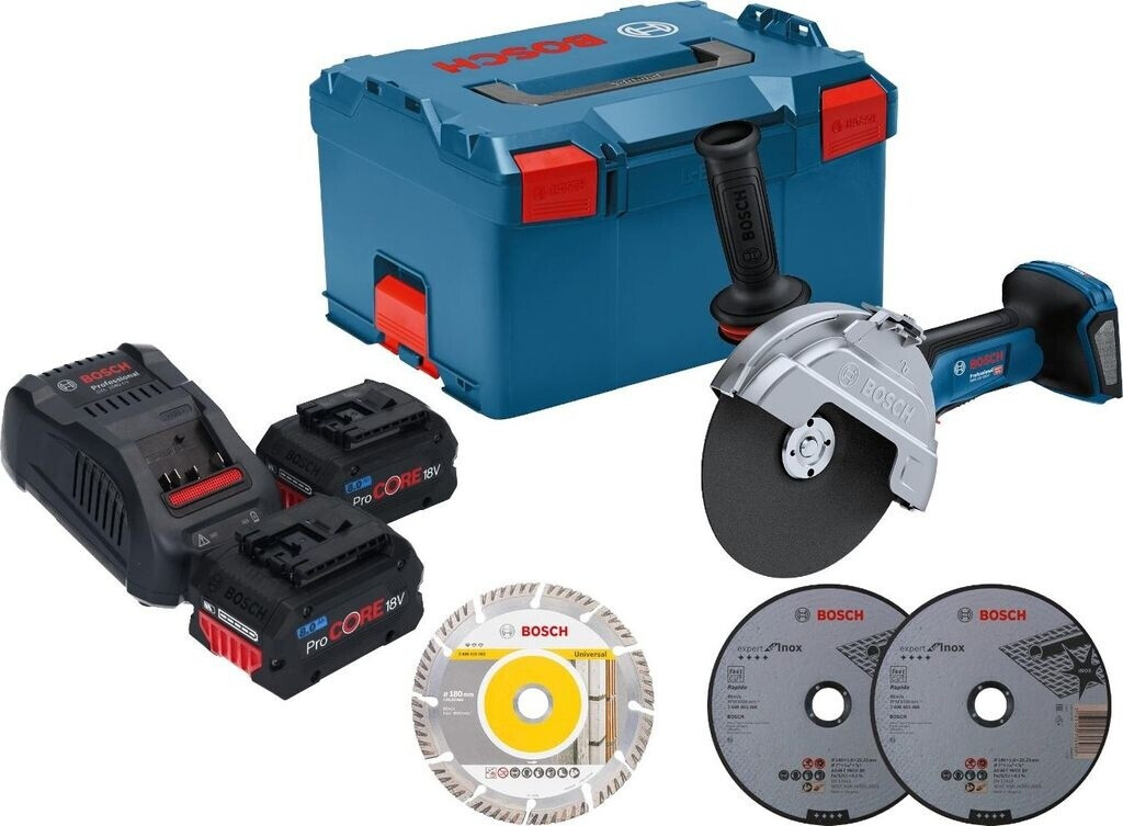 Bosch GWS 18V-180 P (2x ProCORE 8,0 Ah + Ladegerät + L-Boxx) ab 627,30 ...