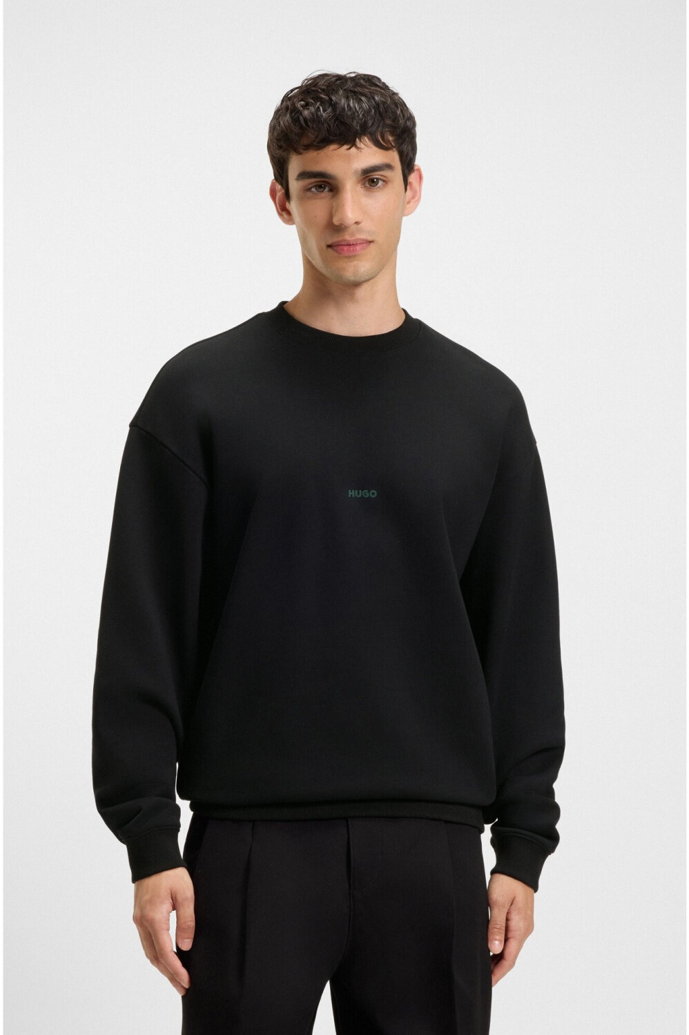 Buy HUGO Cotton terry sweatshirt with labyrinth artwork Style ...