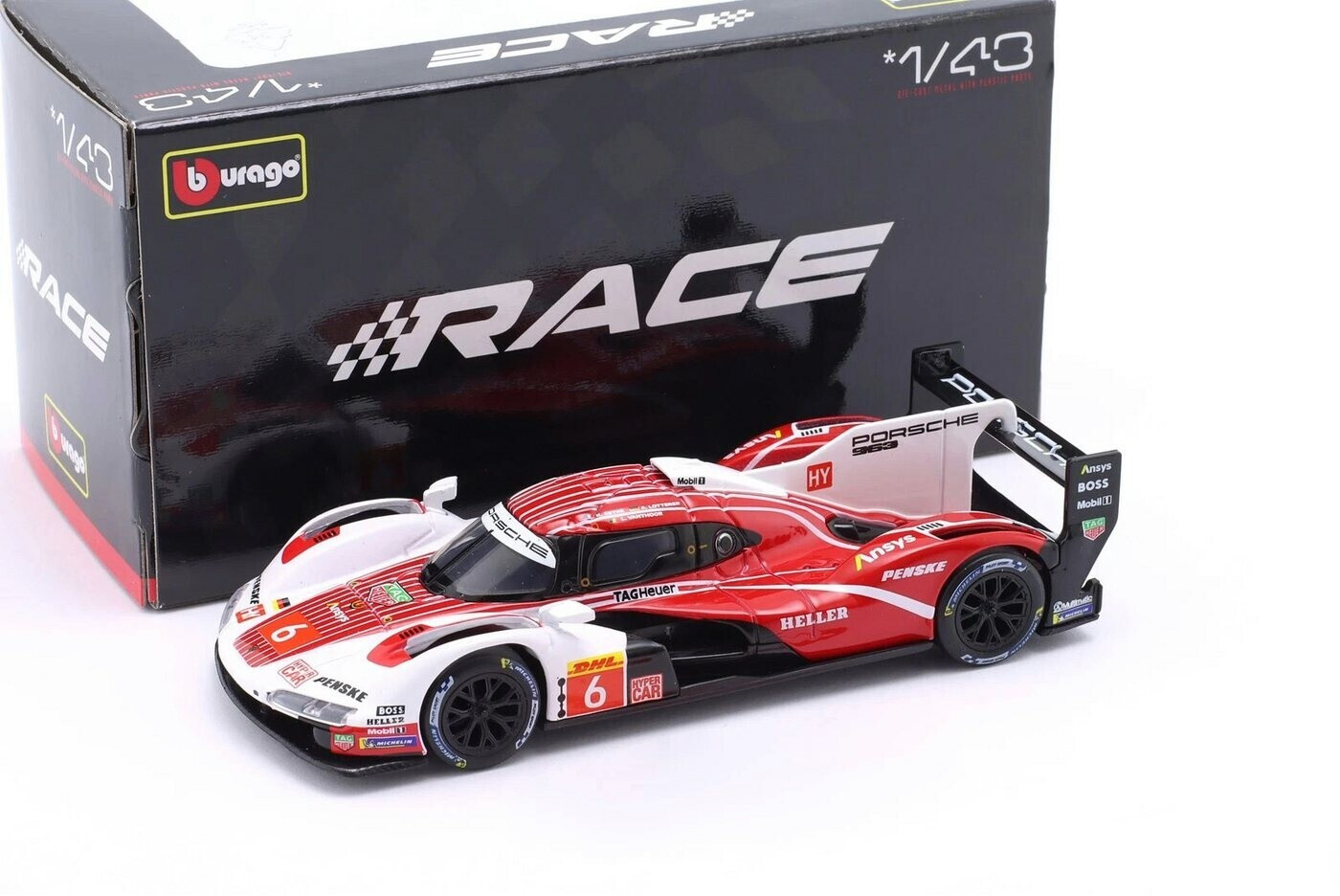 BBurago 18-60057 Modellauto Porsche 963 PENSKE #6 '24 (Maßstab 1:43 ...