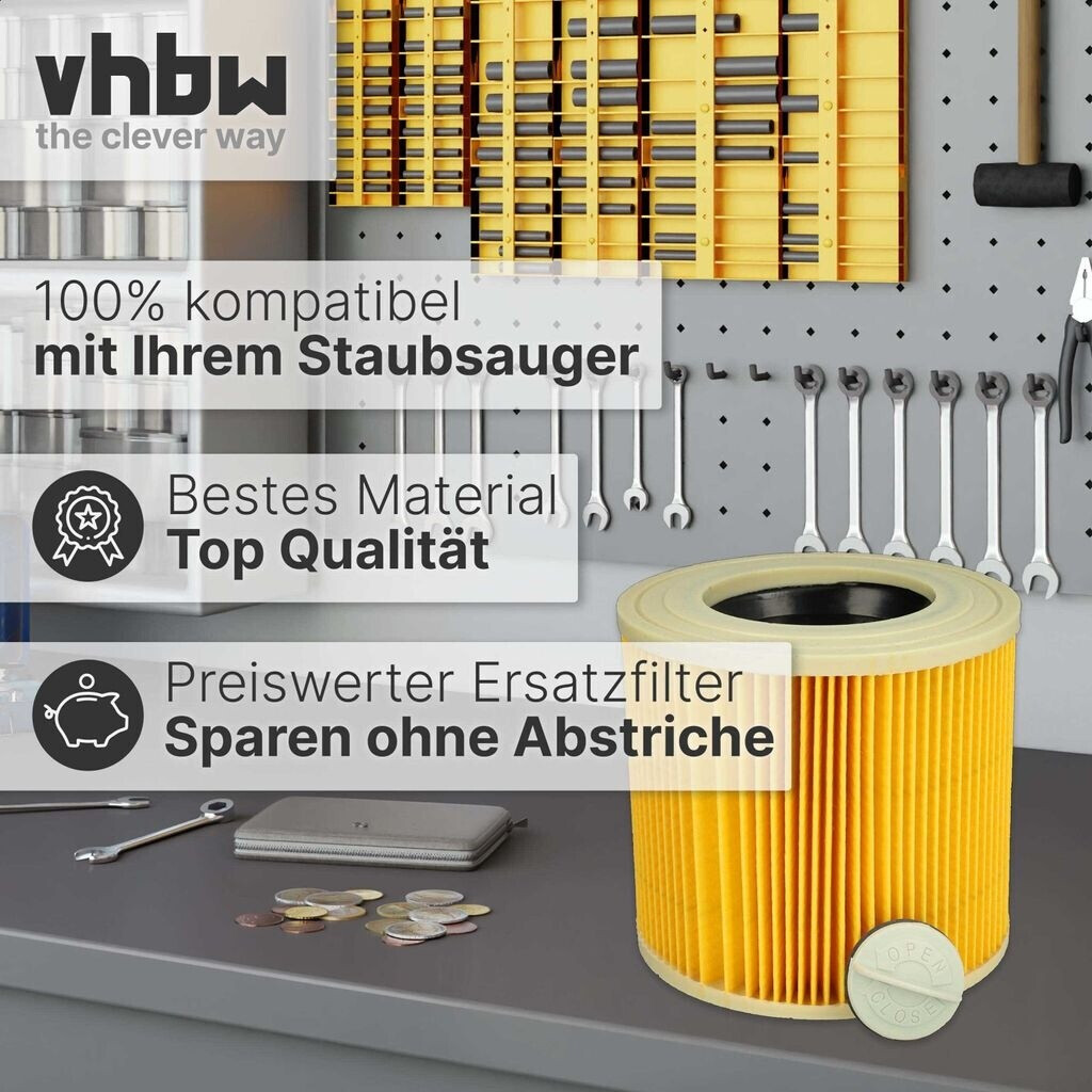vhbw Filterset 5x Faltenfilter kompatibel mit Kärcher 4000 Plus, 4000 TE, A1000 Nass ...