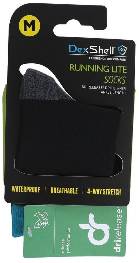 DexShell Running Lite Running sock waterproof black/aqua blue - Où acheter ? Disponibilités et ...