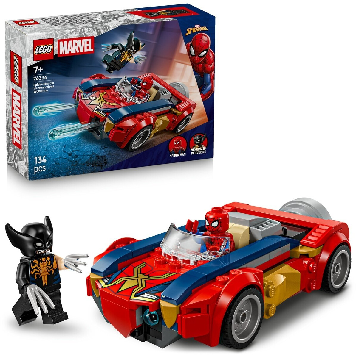 Buy LEGO Spider-Man Car vs. Venomized Wolverine (76336) from £17.99 ...