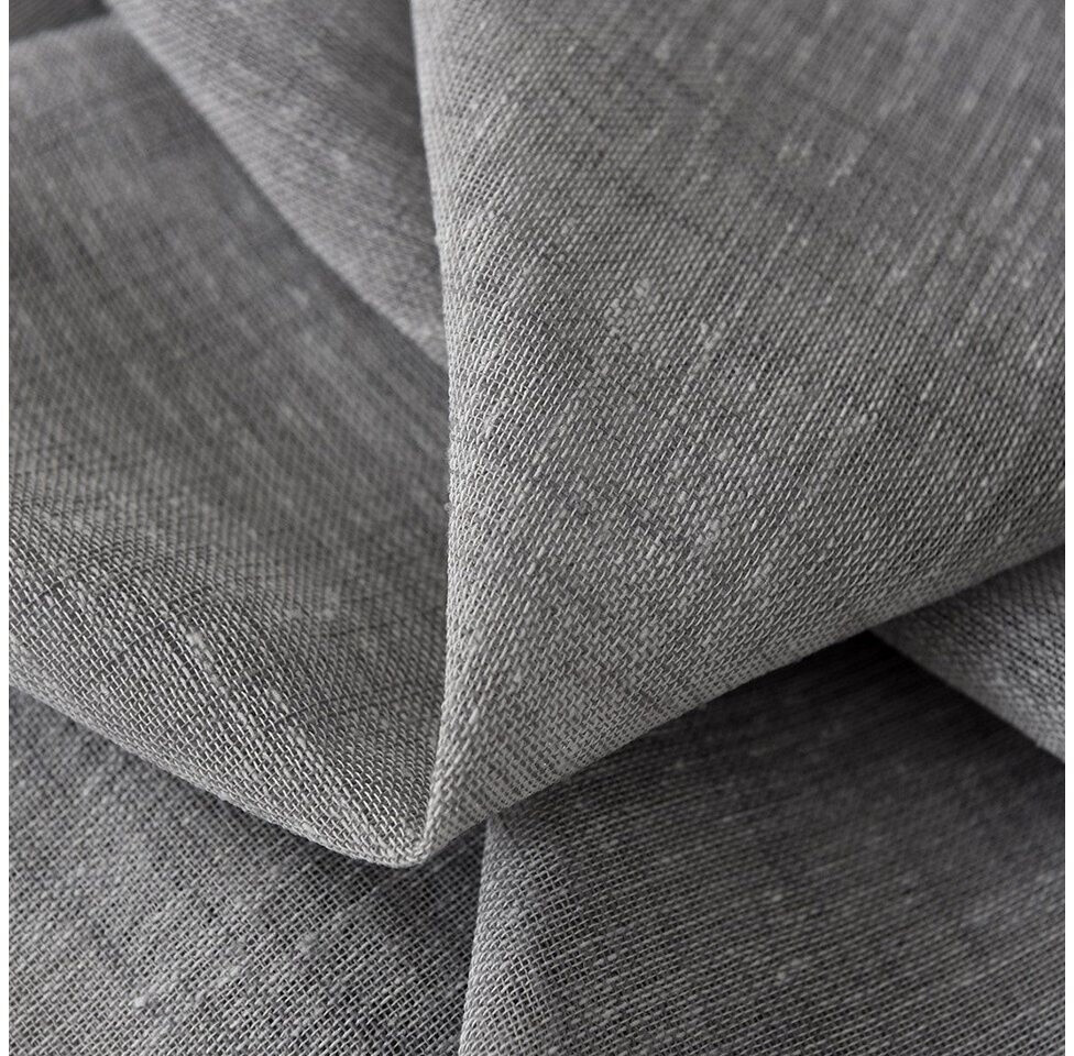 Woltu Curtain with pleated tape linen look semi-transparent 140x245cm ...