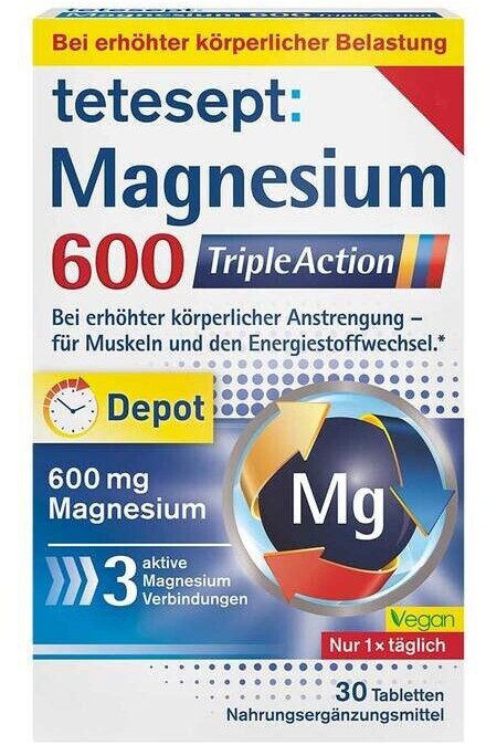 Tetesept Magnesium 600 Triple Action Tabletten ab 4.79 € | Vergleiche ...