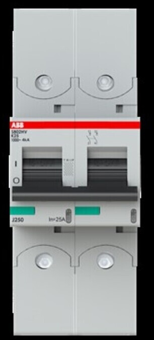 ABB 2CCF019025R0001 S802HV-K25 bis max. 1000V AC 2P Icu = 4kA In = 25A ...