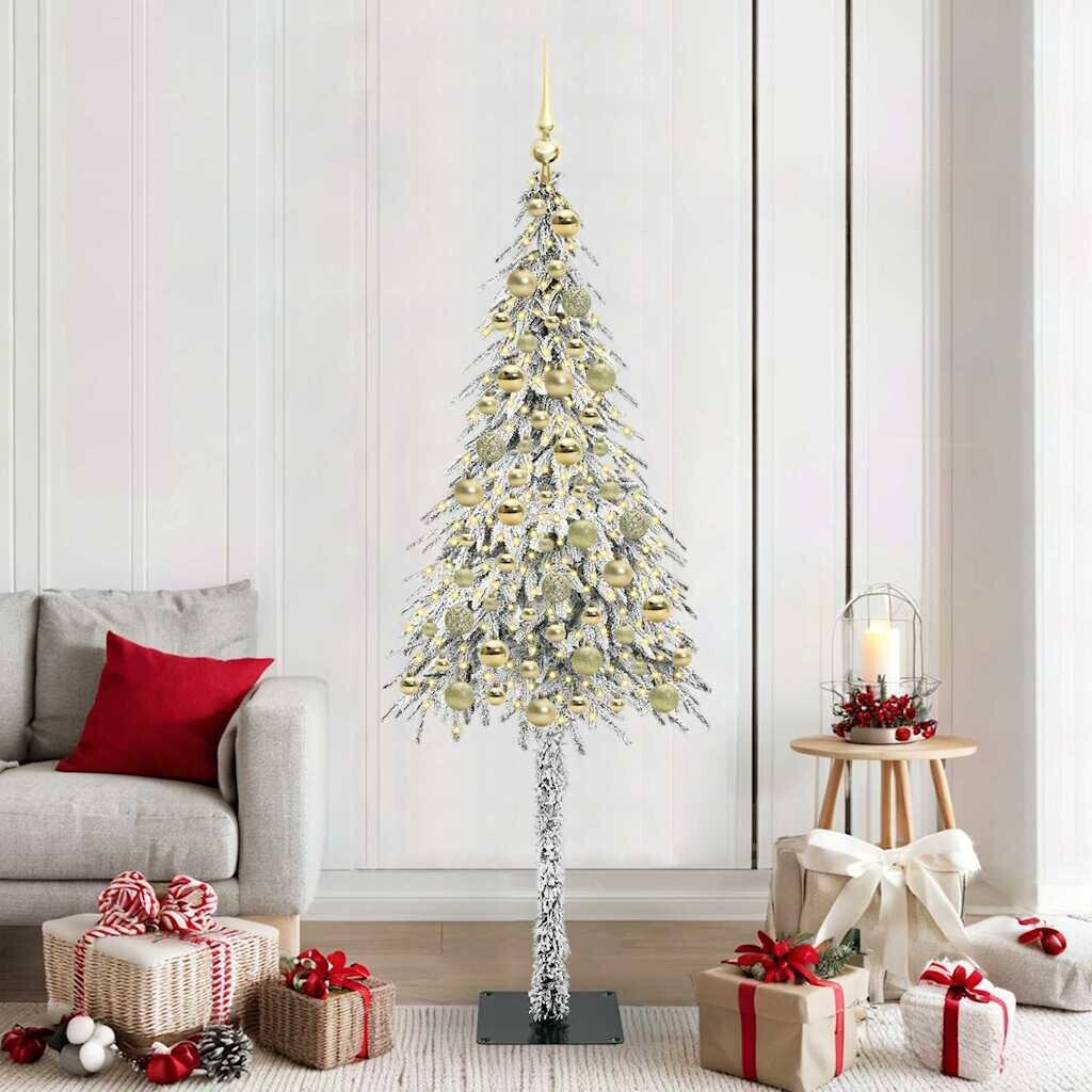 vidaXL Weihnachtsbaum mit 300 LEDs Weiß 180 cm PE und Stahl (3396233 ...